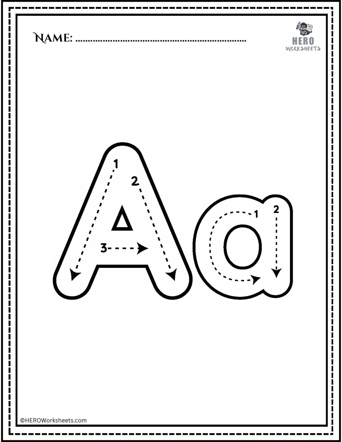 Free Traceable Alphabet Letters Worksheets Printable A to Z
