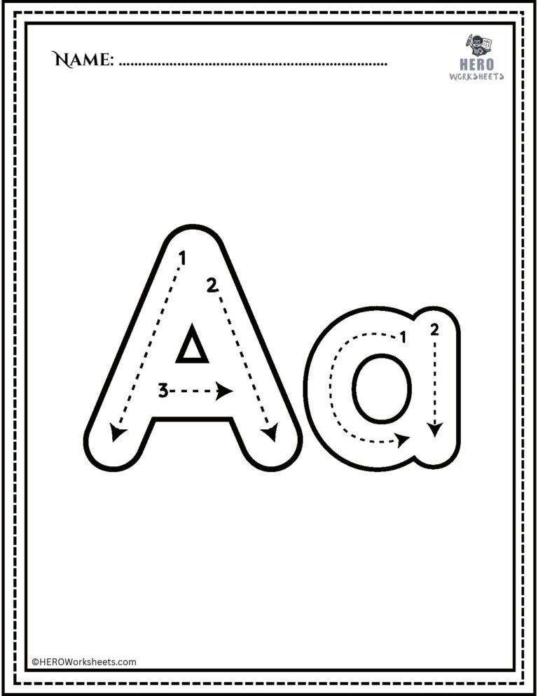 Free Traceable Alphabet Letters Worksheets Printable A to Z