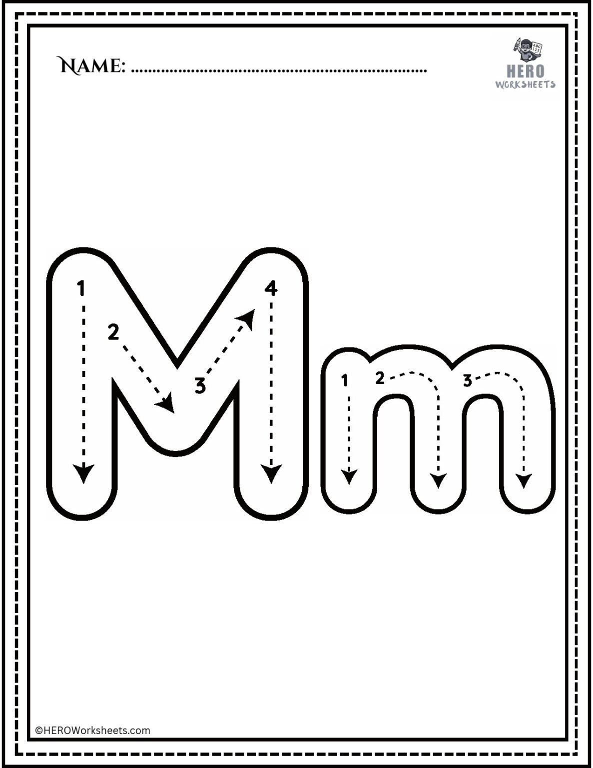 Free Traceable Alphabet Letters Worksheets Printable A to Z