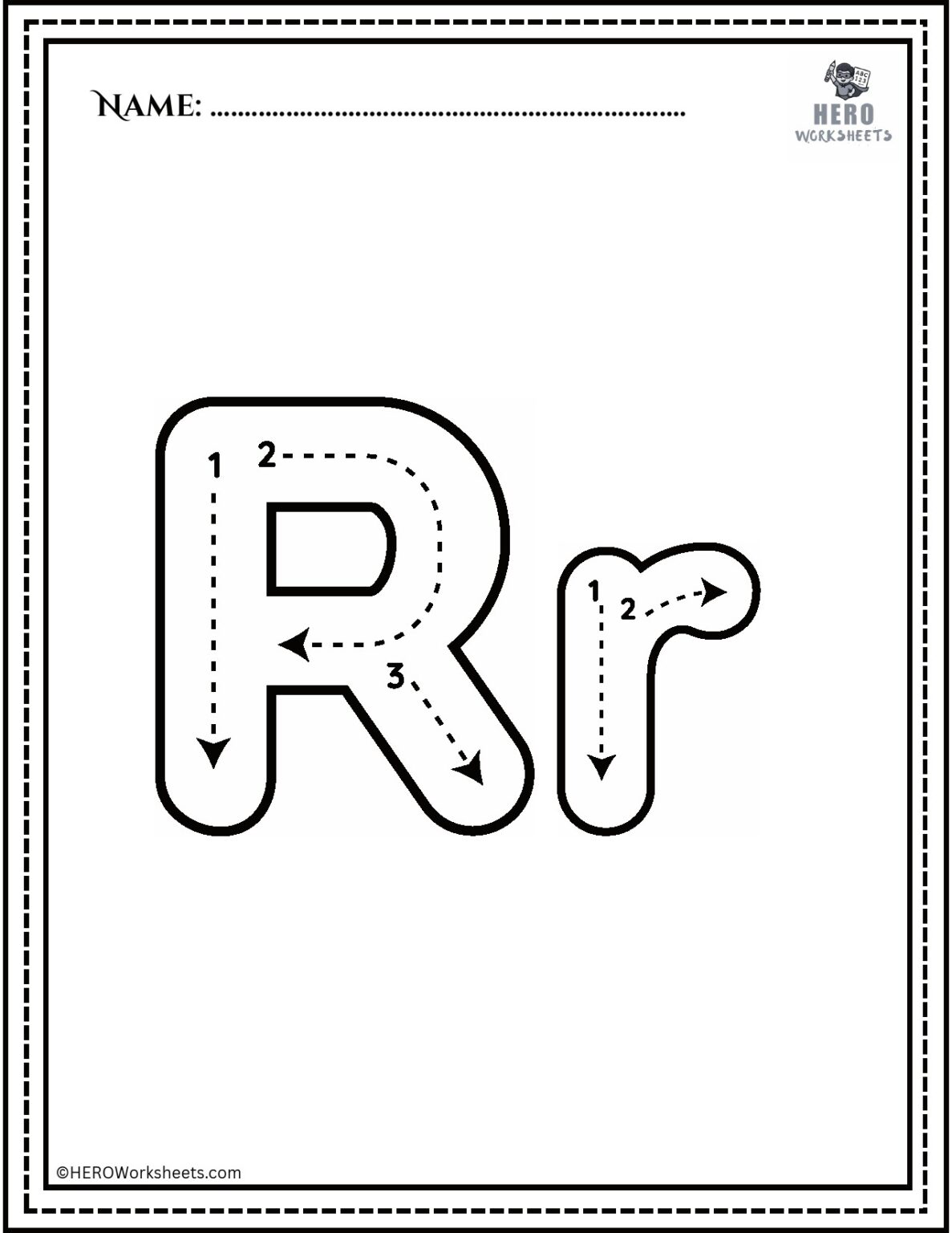Free Traceable Alphabet Letters Worksheets Printable A to Z