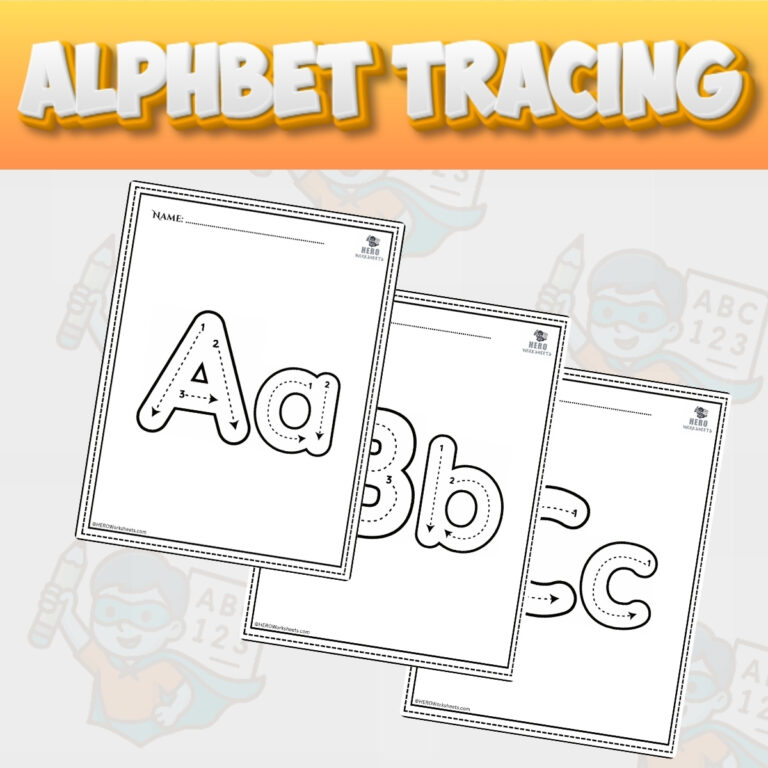 Free Traceable Alphabet Letters Worksheets Printable A to Z