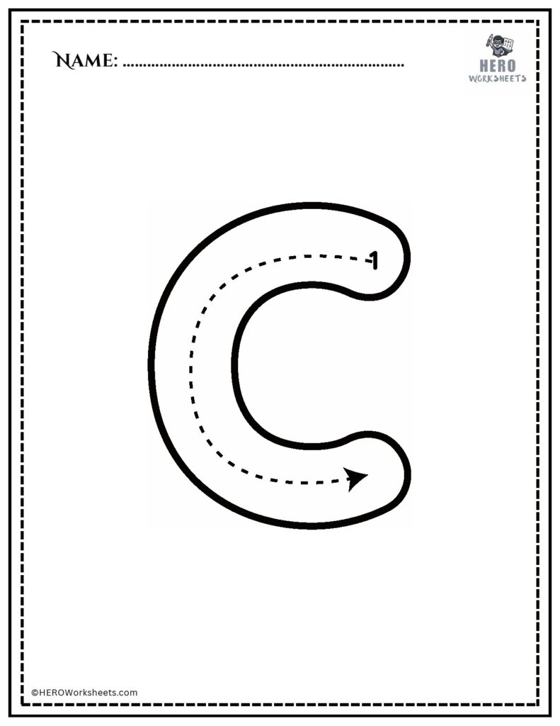 ABC Uppercase Alphabet Tracing Worksheets for Kindergartens
