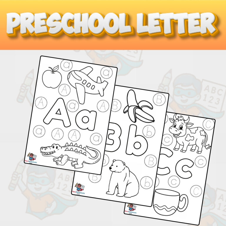 Preschool Alphabet Letters Worksheets PDF Free Download