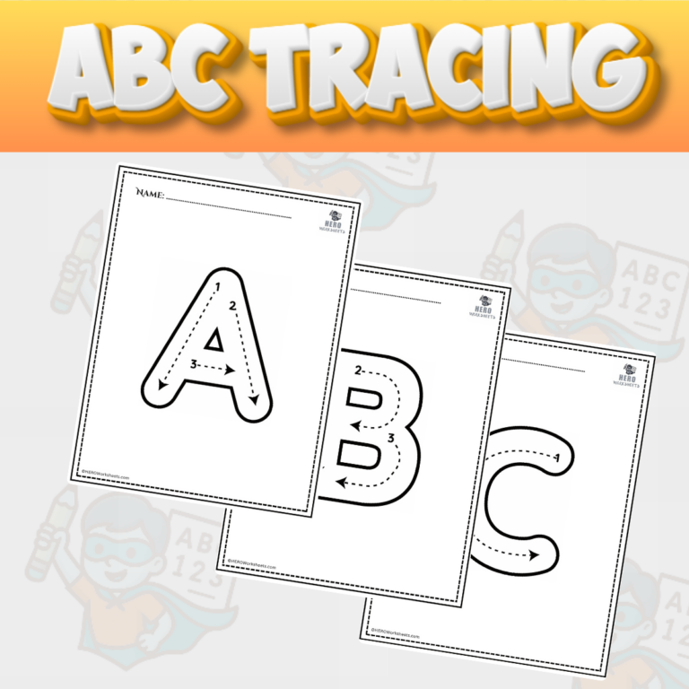 ABC Uppercase Alphabet Tracing Worksheets for Kindergartens