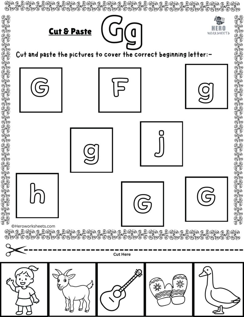 Alphabet Cut and Paste Worksheets Printables PDF Download
