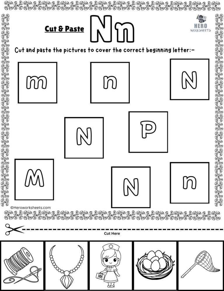 Alphabet Cut and Paste Worksheets Printables PDF Download