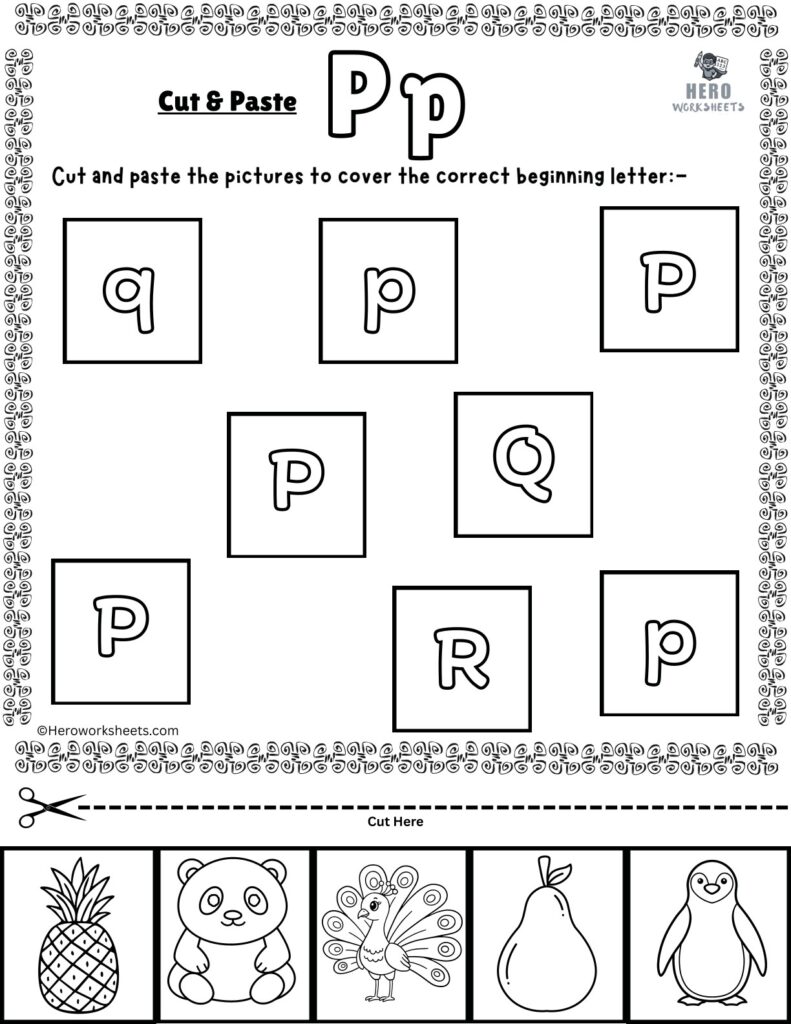 Alphabet Cut and Paste Worksheets Printables PDF Download