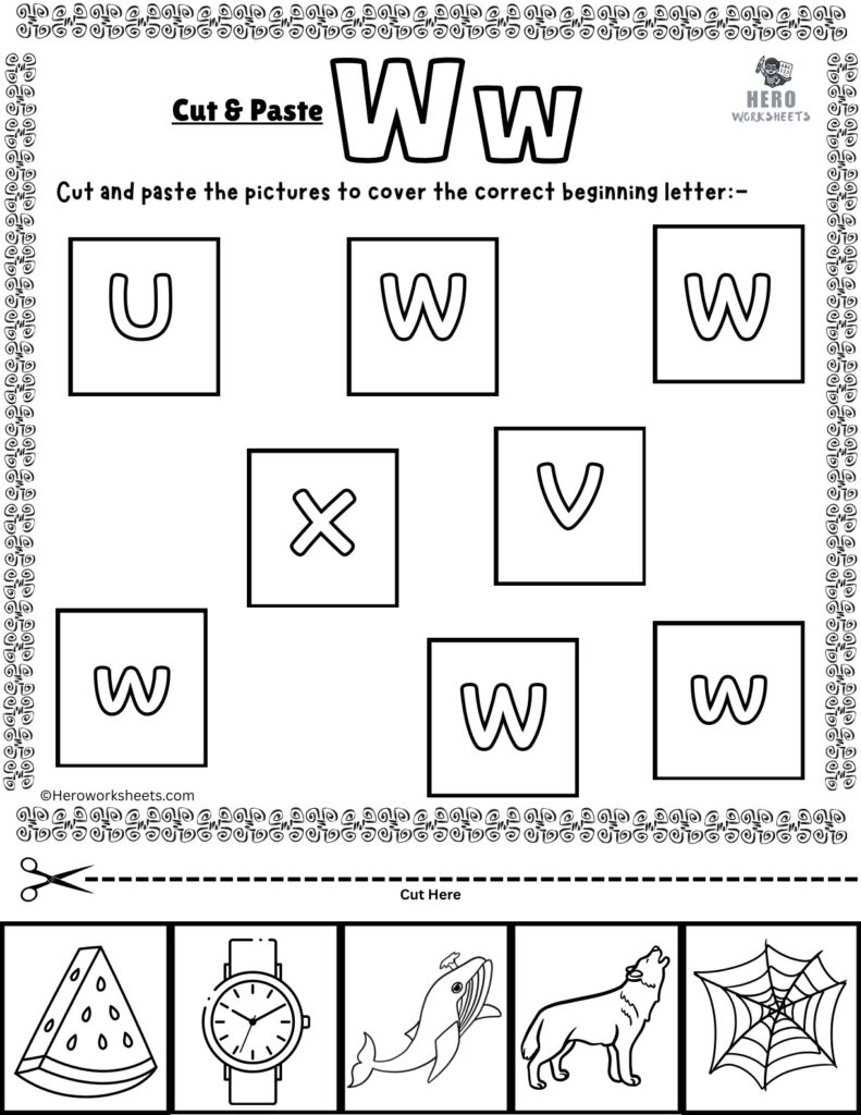 Alphabet Cut and Paste Worksheets Printables PDF Download