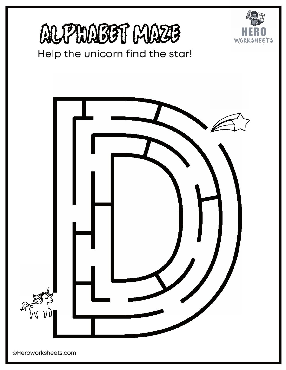Free Uppercase Alphabet Mazes Worksheets - A to Z Mazes
