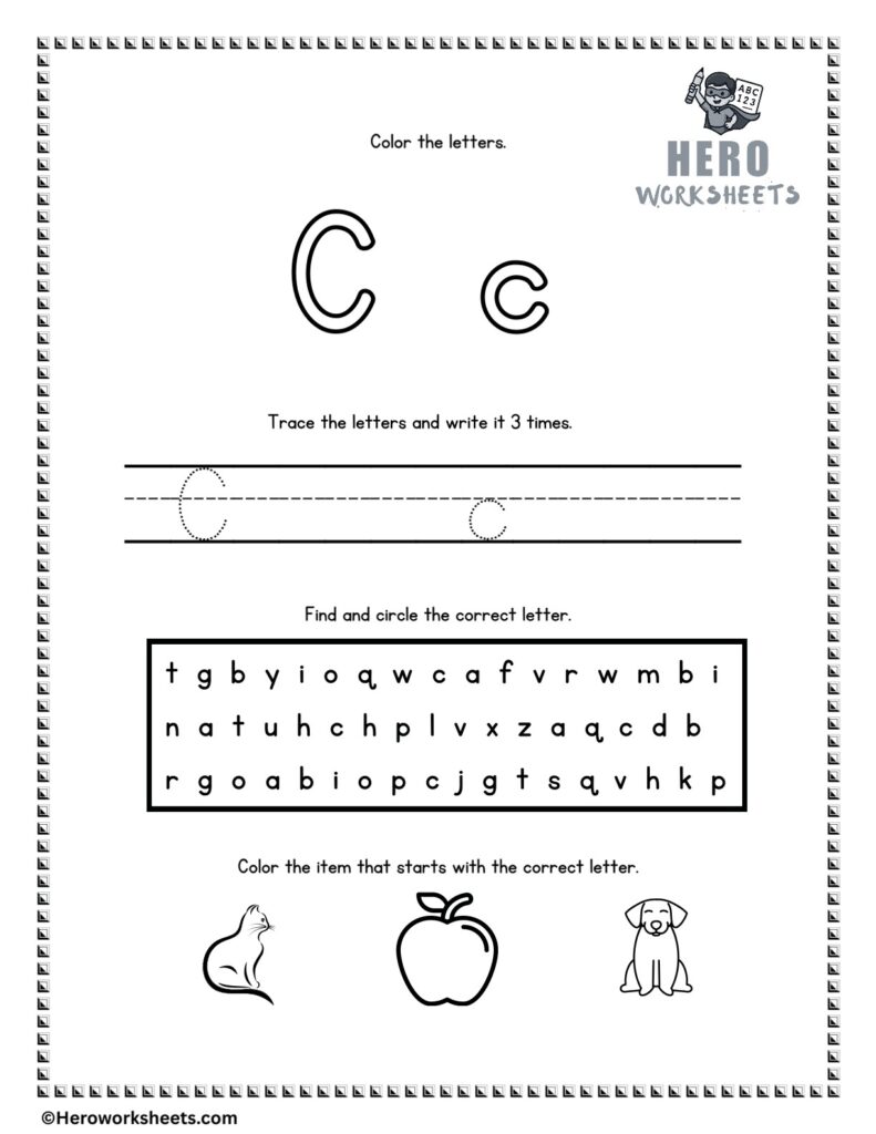 Alphabet Tracing and Coloring Worksheets PDF Download