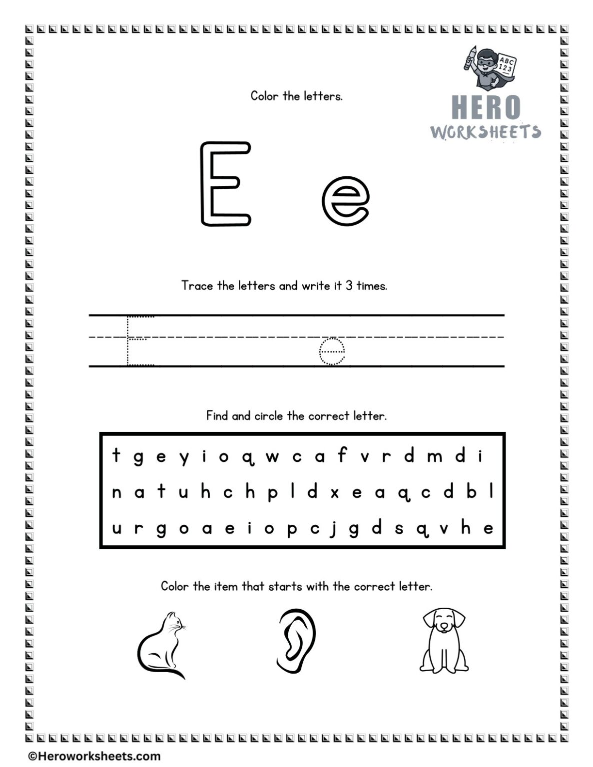 Alphabet Tracing and Coloring Worksheets PDF Download