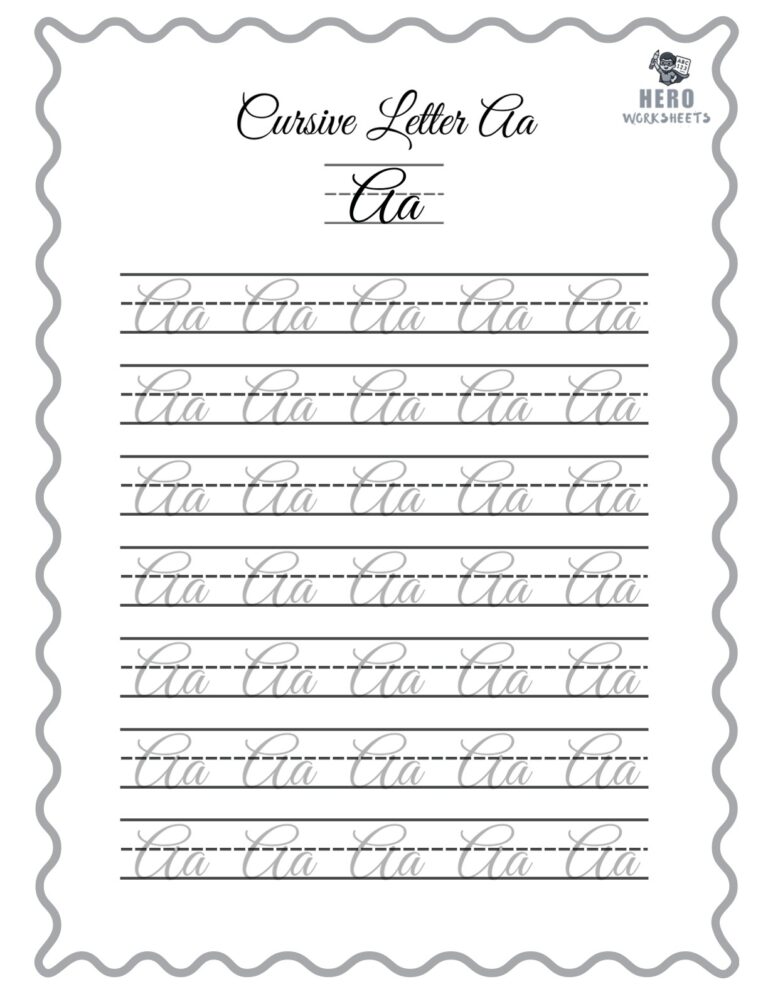 Alphabet Cursive Writing Worksheets